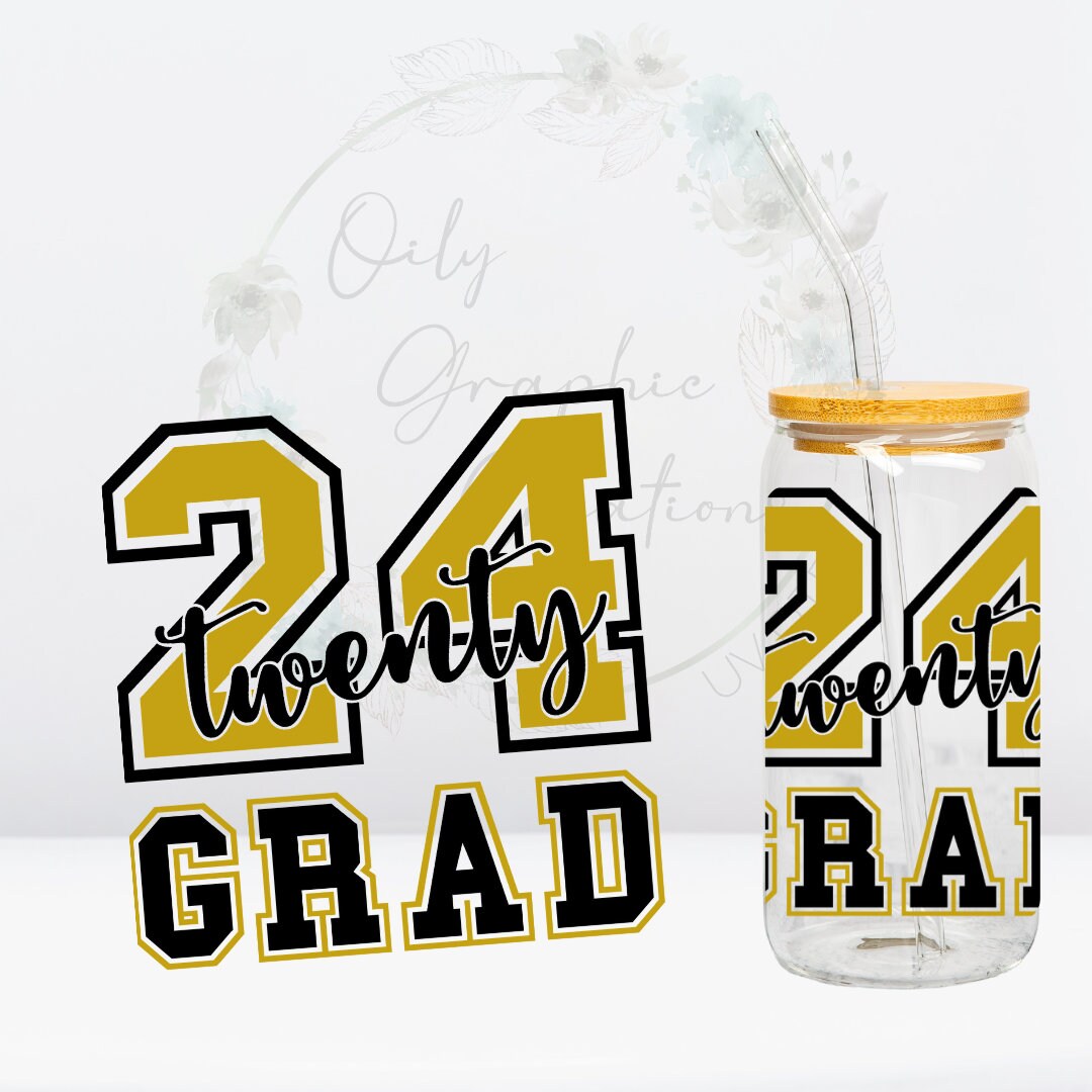 24 Grad UV DTF Decal, 16oz Glass Can Decal, Glass Cup, Transfer, Decal ...