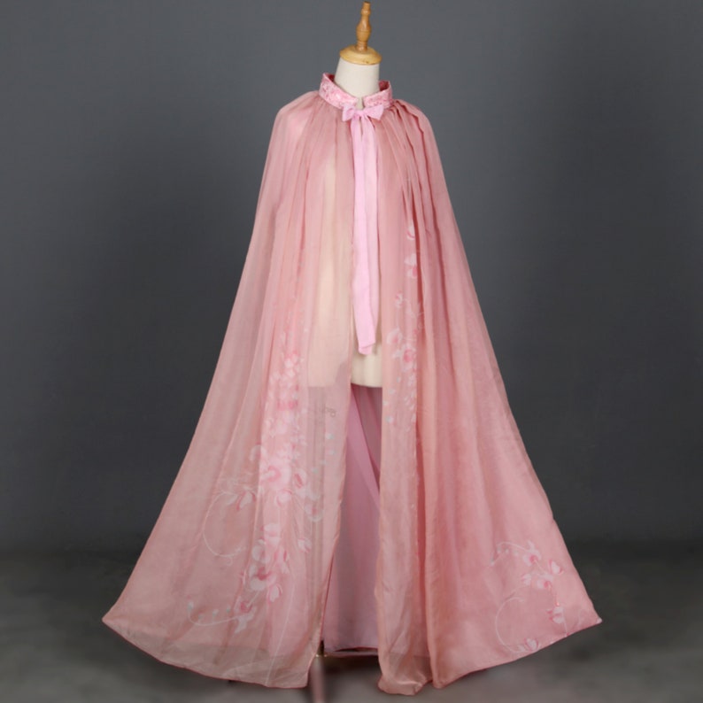 Pink Long Cloak Cosplay Women Hooded Cape Halloween Wizard - Etsy