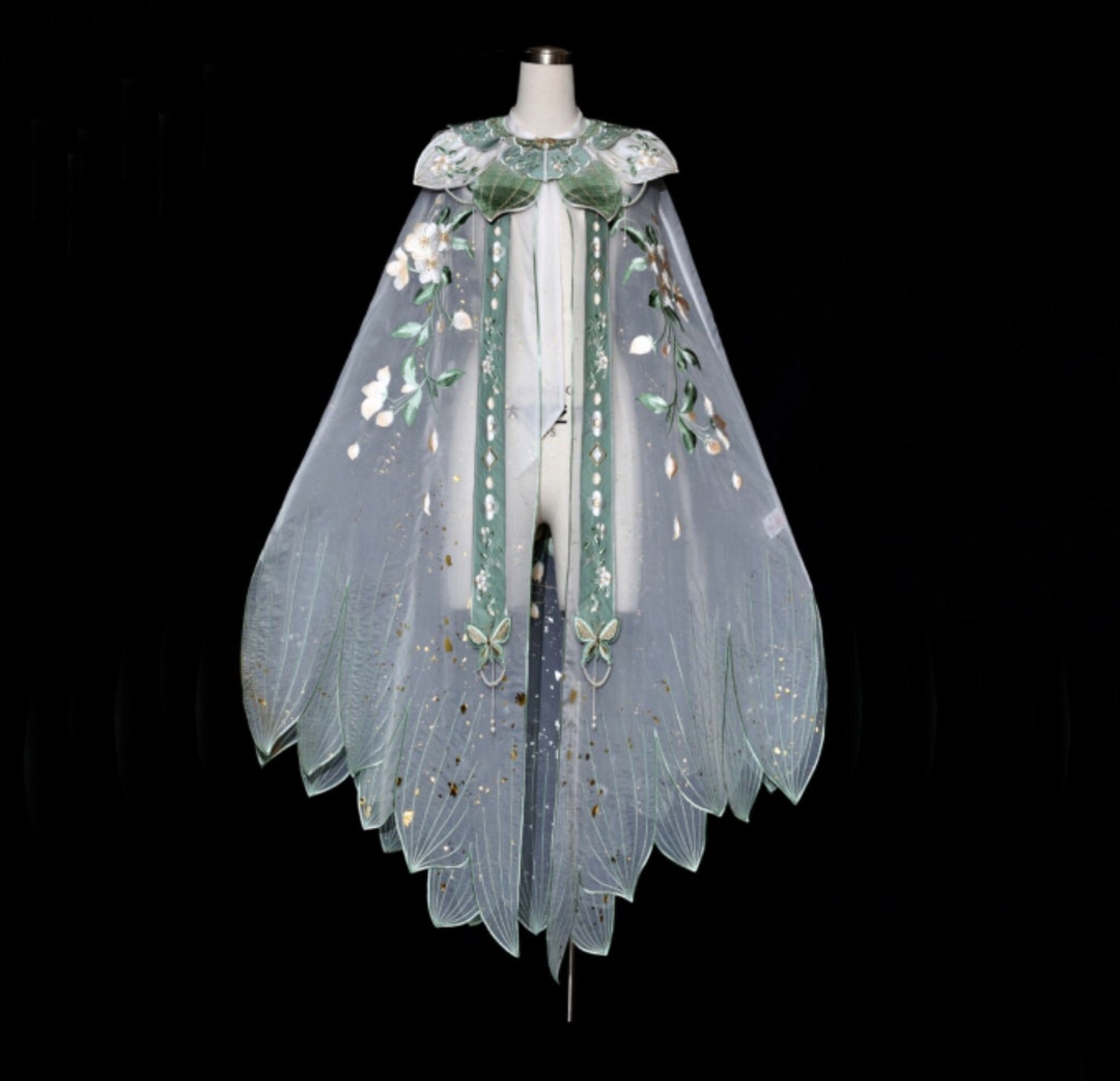 Embroideried Cloak, Floral Hooded Cape, Halloween Wing Superhero Cloak ...