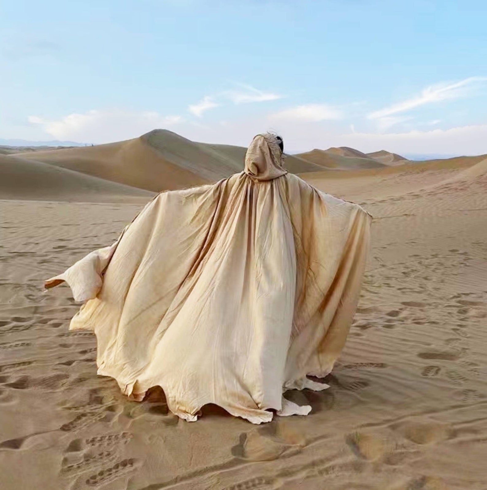 Khaki Maxi Hooded Cloak Long Swing Cloak Cardigan Linen - Etsy