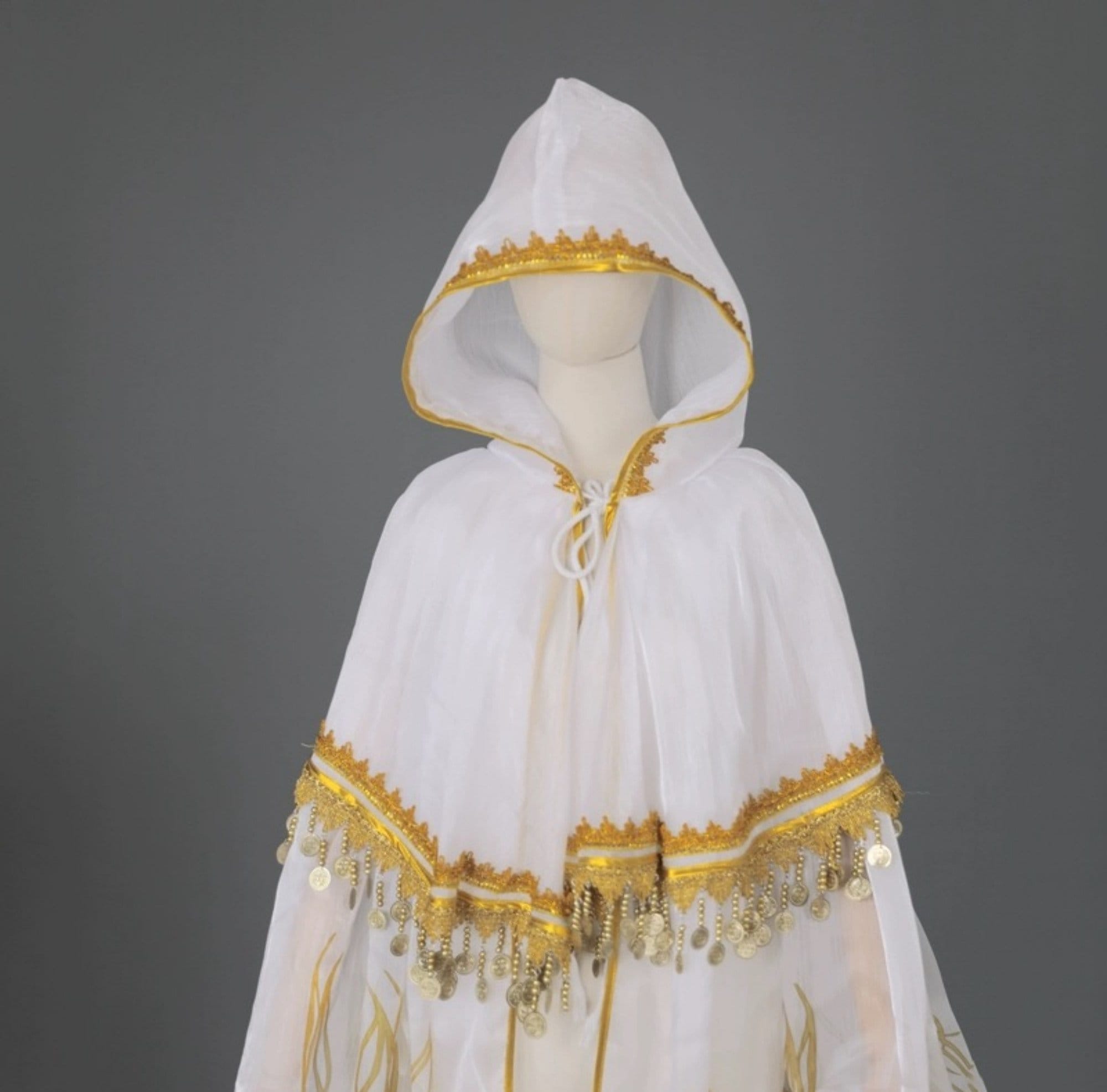 Hot Stamping Tassels Cloak White Hooded Cape Halloween Wing - Etsy