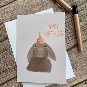 Rabbit birthday card birthday wishes greeting card | Etsy