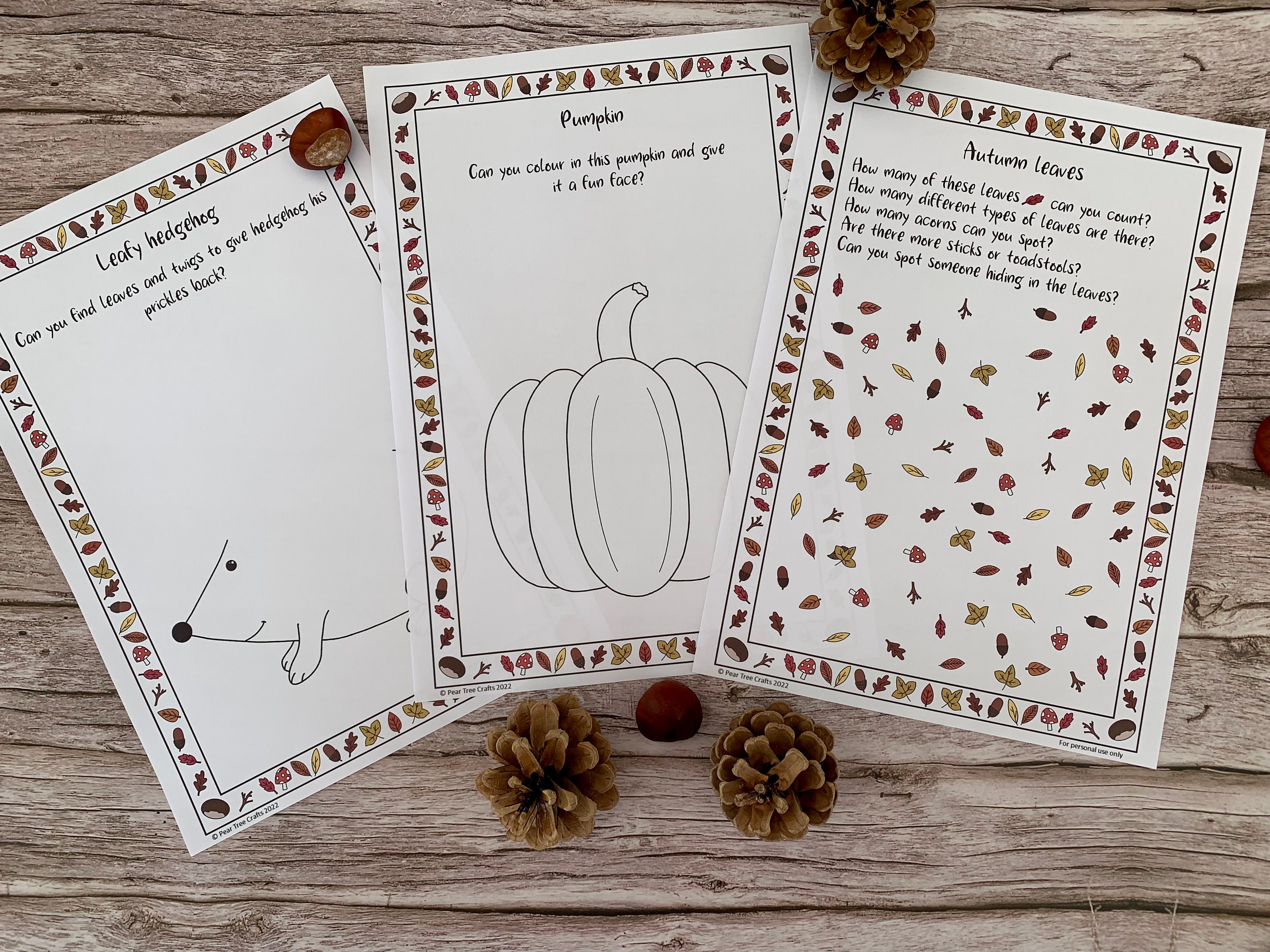 Childrens Autumn Activity Pack, Kids Nature Activity Sheets, Printable ...