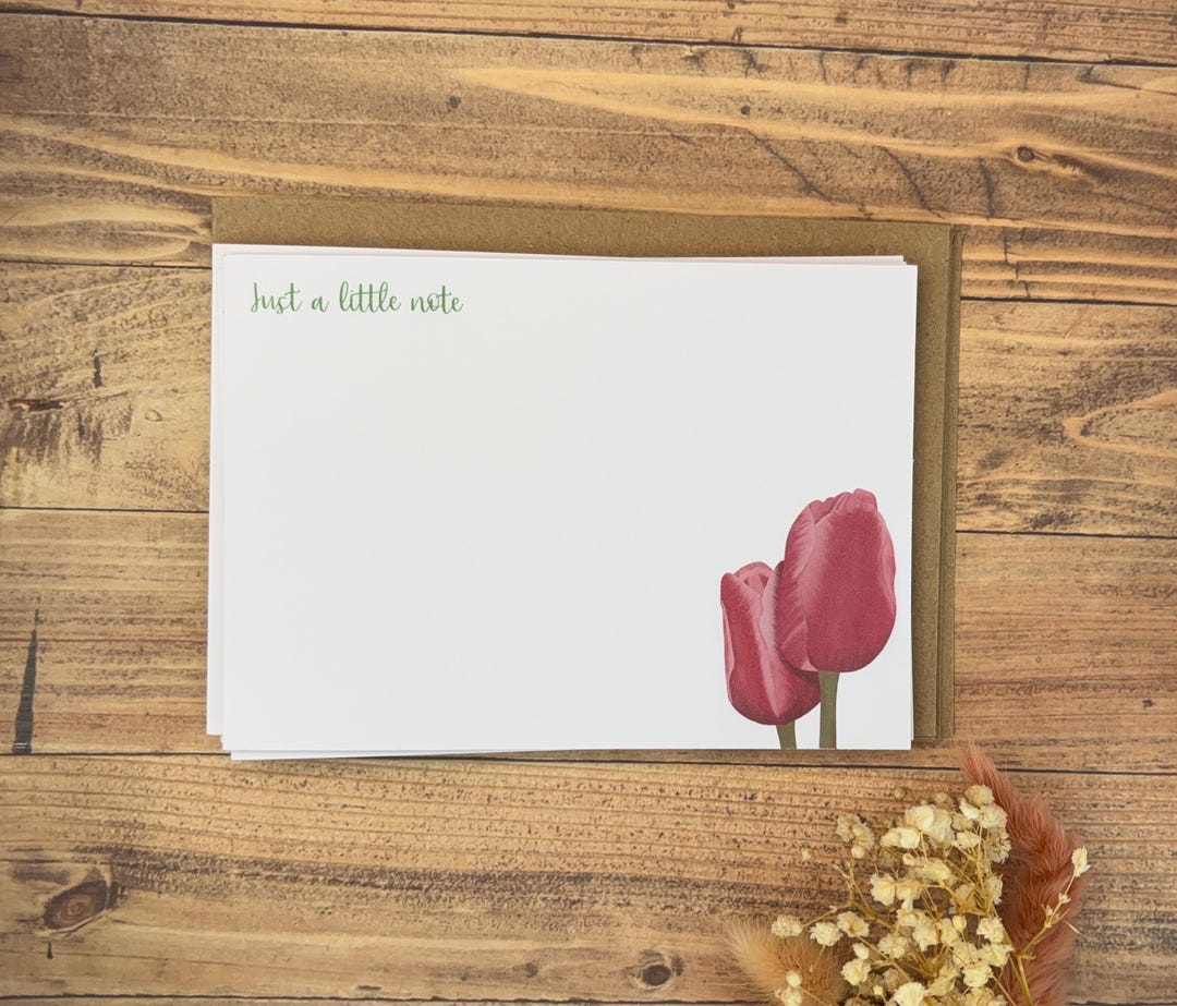 Tulip Note Cards, A6 Notelets, Postcard Style Notecards, Floral ...