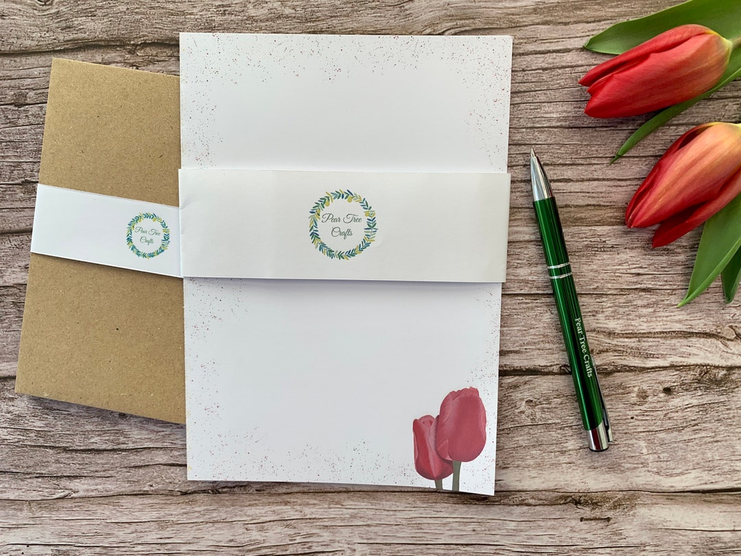 Tulip Writing Set, Spring Flower Letter Writing Set, Floral Stationery ...