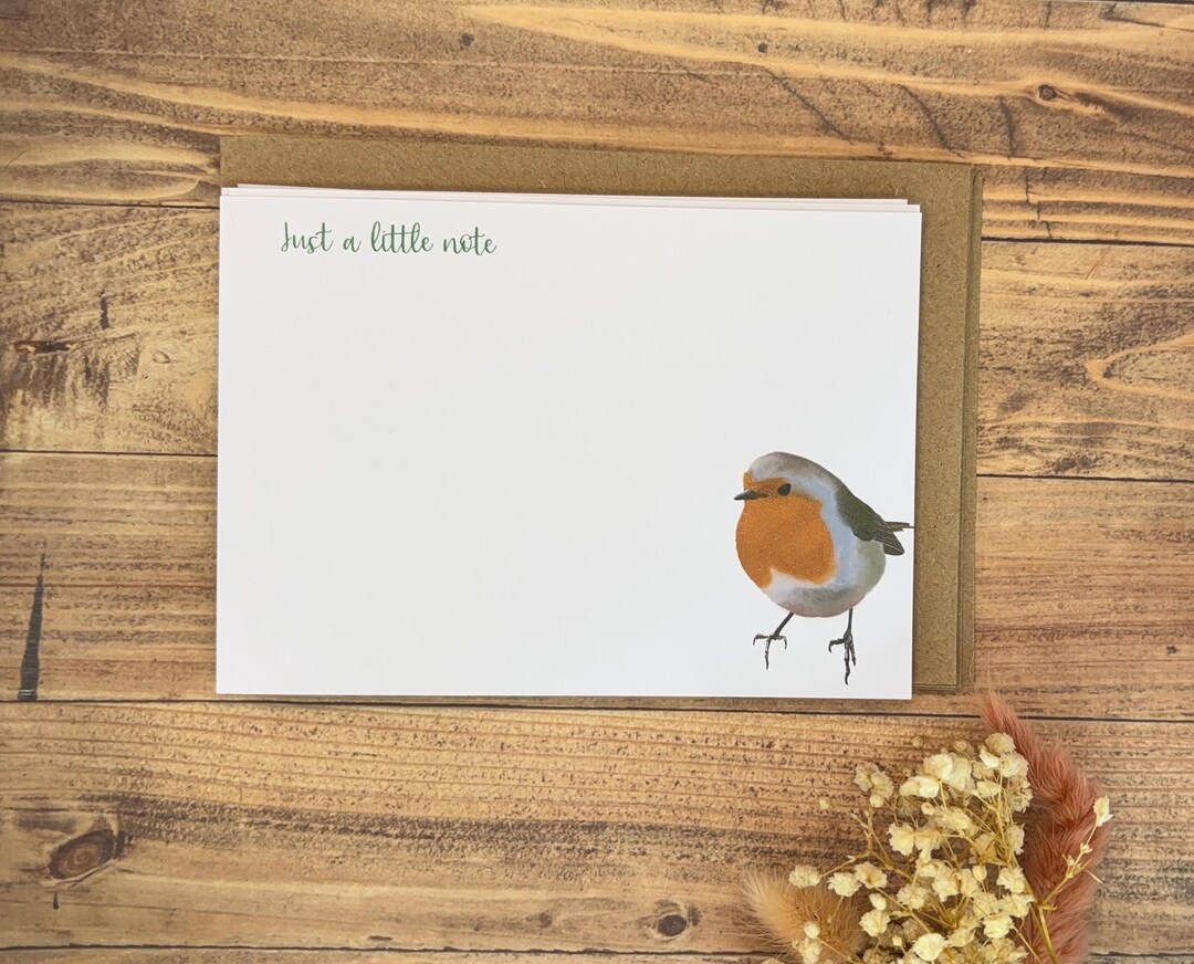Robin Note Card Pack, A6 Notelets, Postcard Style Notecards, Wildlife ...