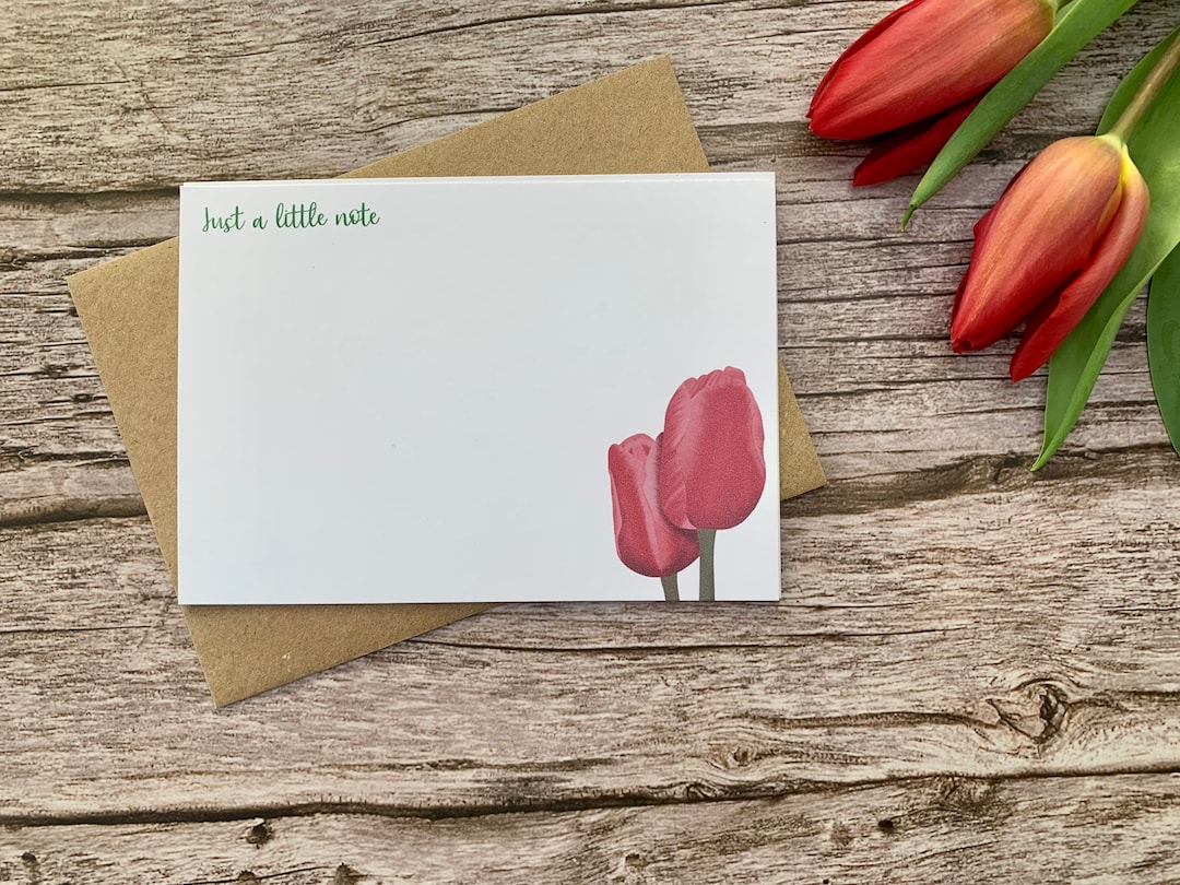 Tulip Note Cards, A6 Notelets, Postcard Style Notecards, Floral ...