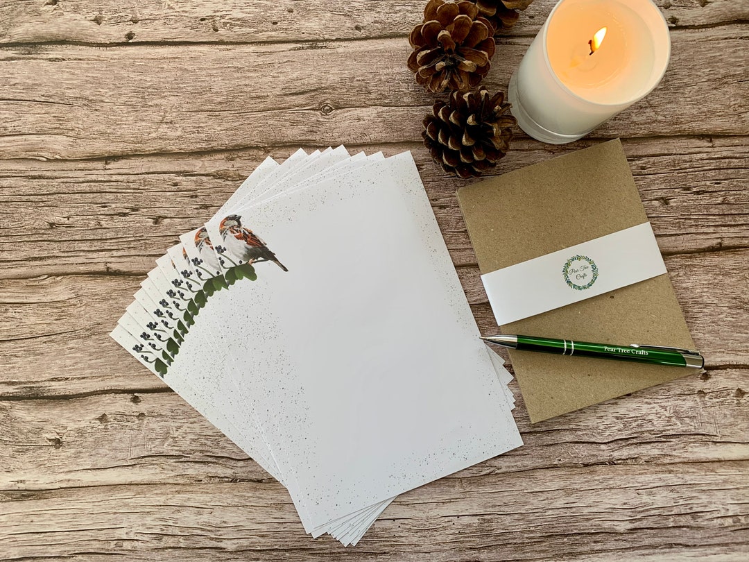 Sparrow Writing Set, Bird Letter Writing Set, Writing Paper, Christmas ...