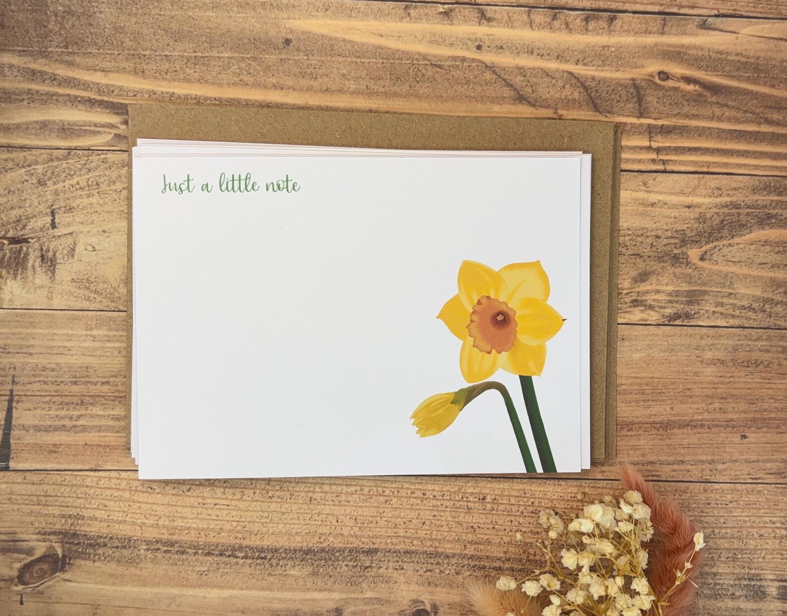 Daffodil Note Cards, A6 Notelets, Postcard Style Notecards, Floral ...