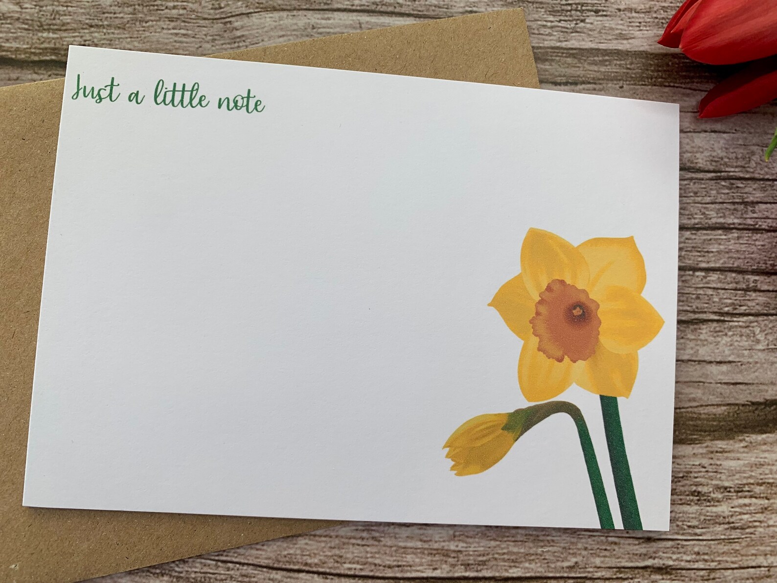 Daffodil Note Cards, A6 Notelets, Postcard Style Notecards, Floral ...