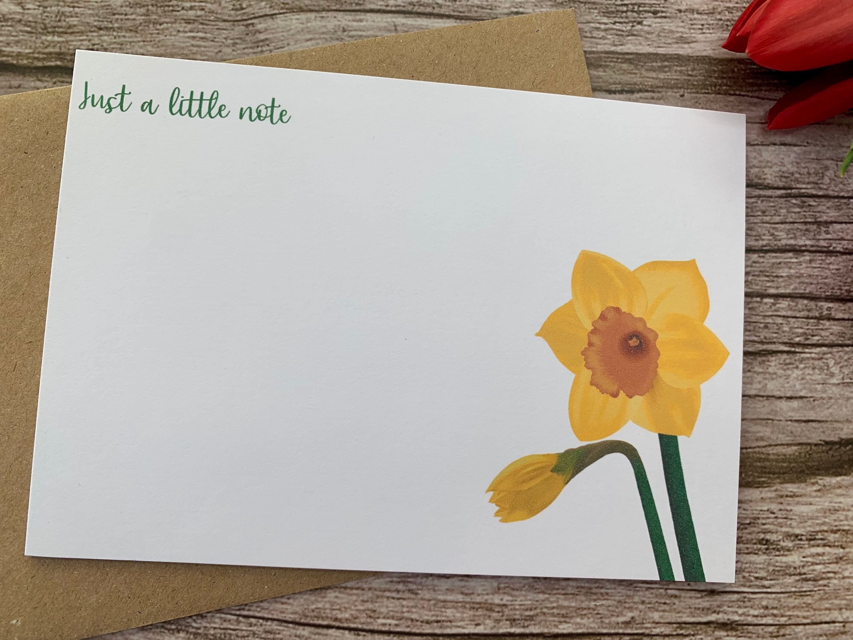 Daffodil Note Cards, A6 Notelets, Postcard Style Notecards, Floral ...
