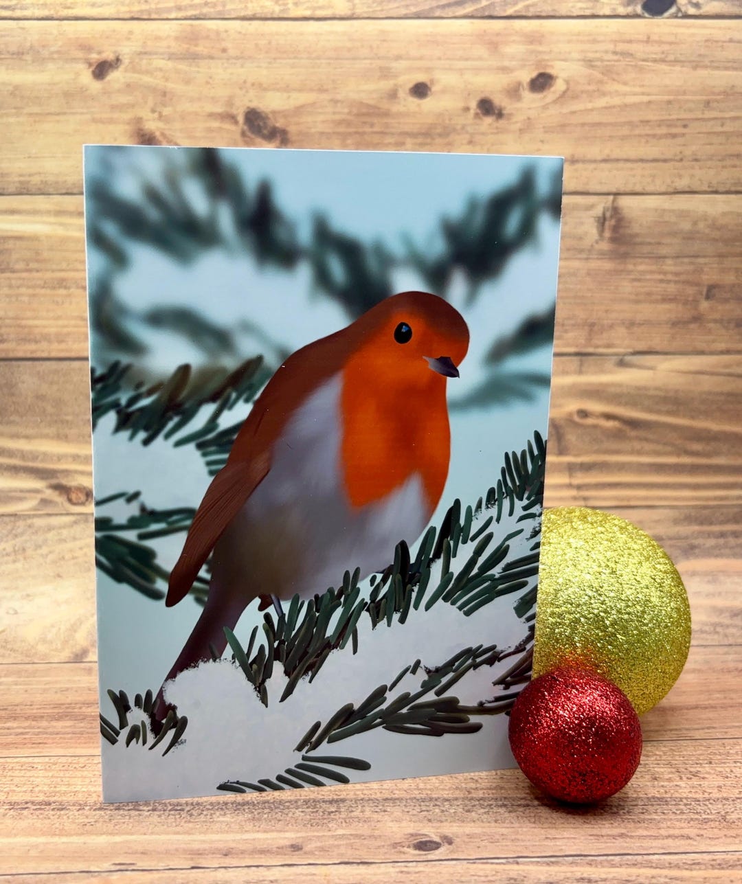 Robin Christmas Card, Wildlife Christmas Card, Animal Christmas Card ...