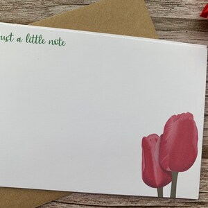 Tulip Note Cards, A6 Notelets, Postcard Style Notecards, Floral ...