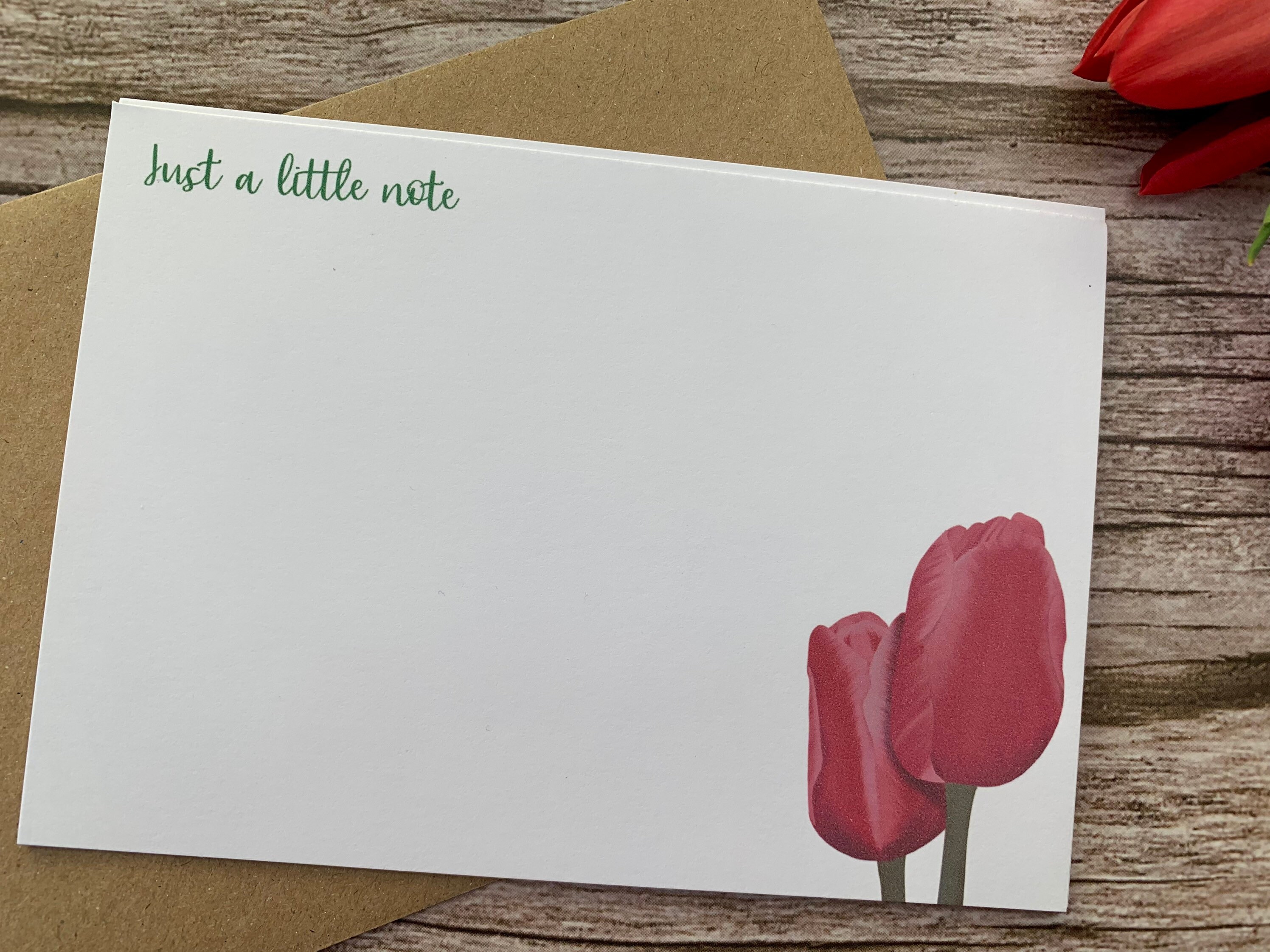 Tulip Note Cards, A6 Notelets, Postcard Style Notecards, Floral ...
