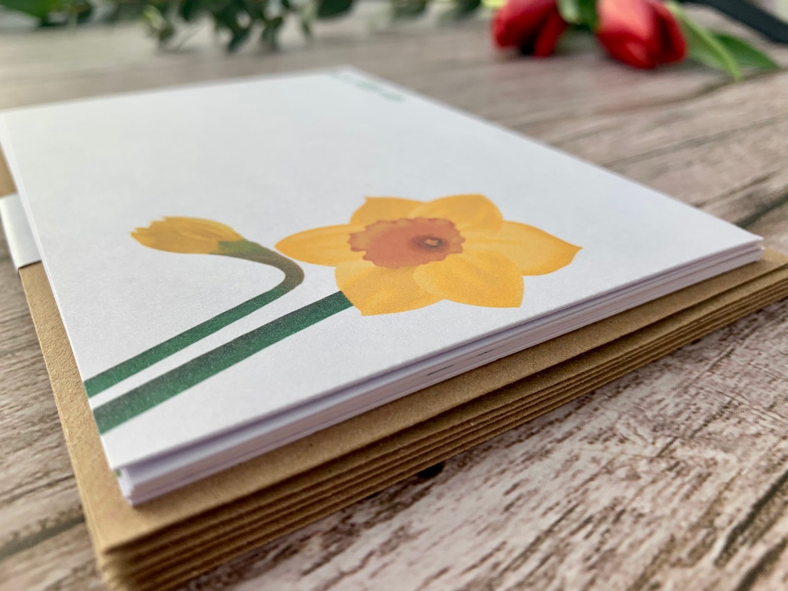 Daffodil Note Cards, A6 Notelets, Postcard Style Notecards, Floral ...