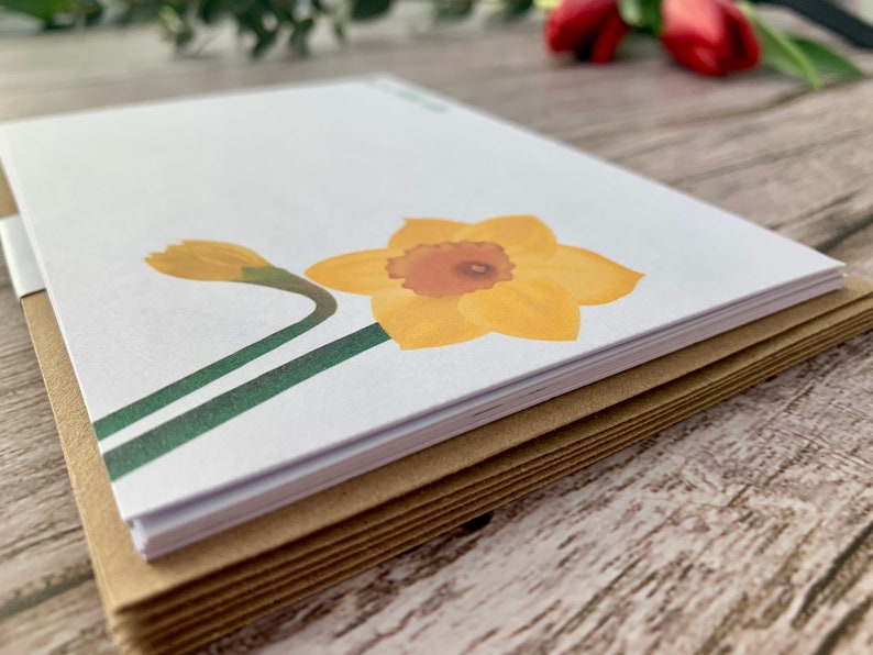 Daffodil Note Cards, A6 Notelets, Postcard Style Notecards, Floral ...