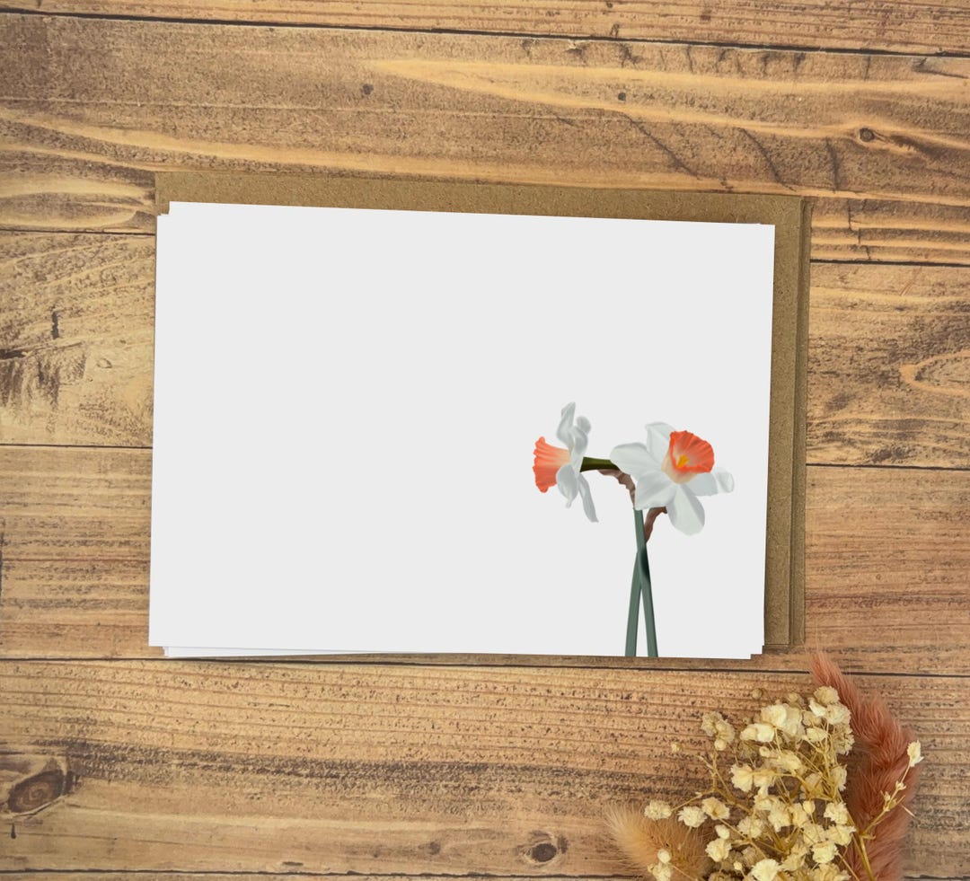 Daffodil Note Cards, A6 Notelets, Postcard Style Notecards, Floral ...