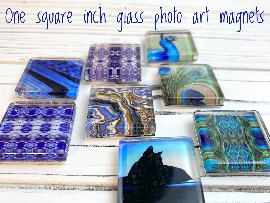Photo Magnets, One Inch Square Magnets. Strong and Sturdy, Aqua and ...
