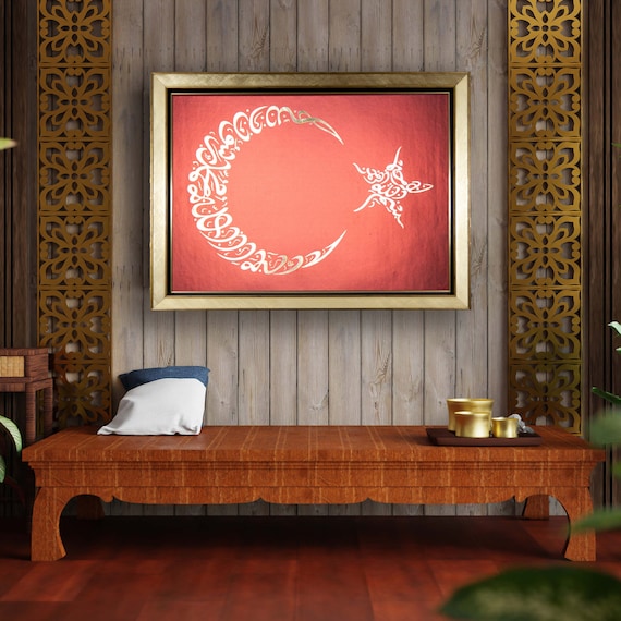 Turkish Flag. Ottoman. Islamic Home Decor. Islamic Wall Art. - Etsy