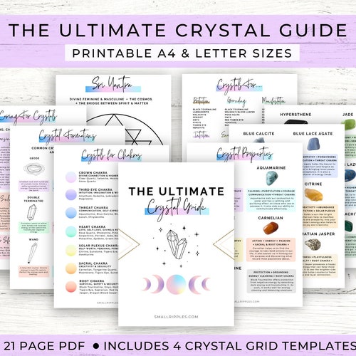 Crystal Meaning Guide // Crystal Printable // Crystal Cheat - Etsy