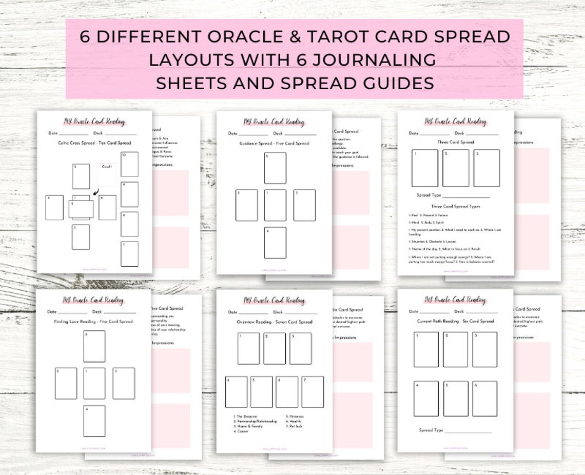Tarot Journal & Tarot Cheat Sheet Printable // Tarot Spread - Etsy
