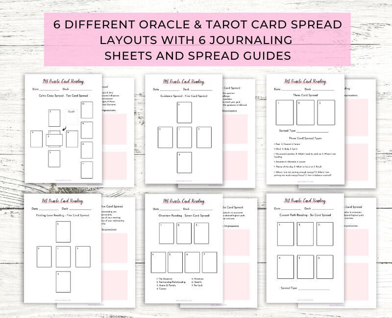 Tarot Journal & Tarot Cheat Sheet Printable // Tarot Spread Templates ...