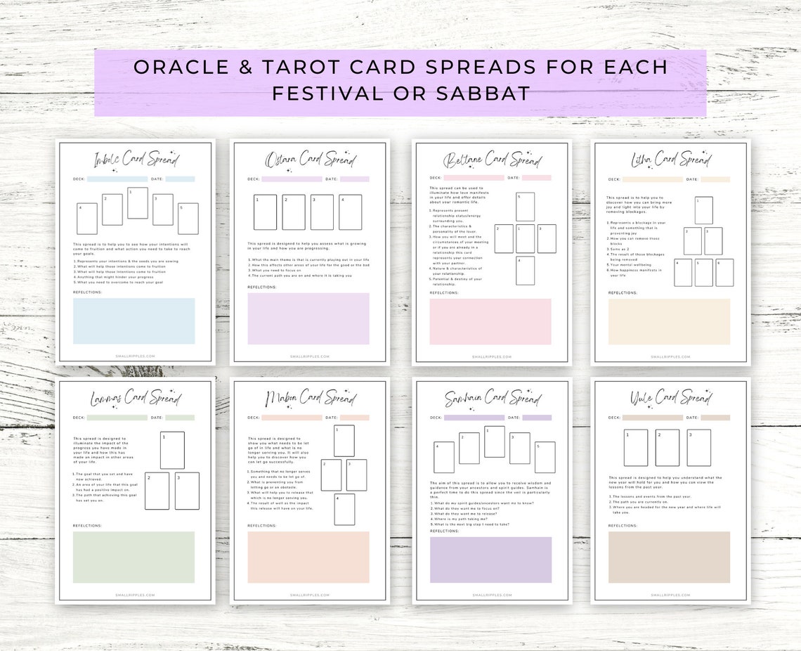 Wheel of the Year Printable Bundle // Sabbat Grimoire Pages // Tarot ...