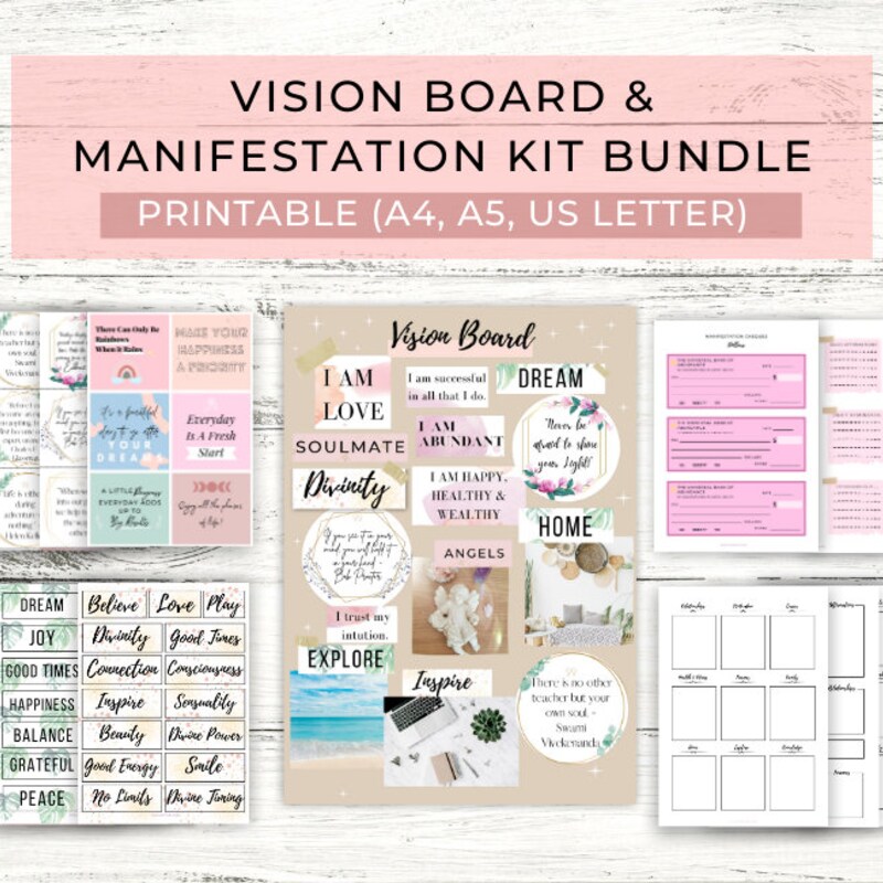 Vision Board Sticker Set - Etsy