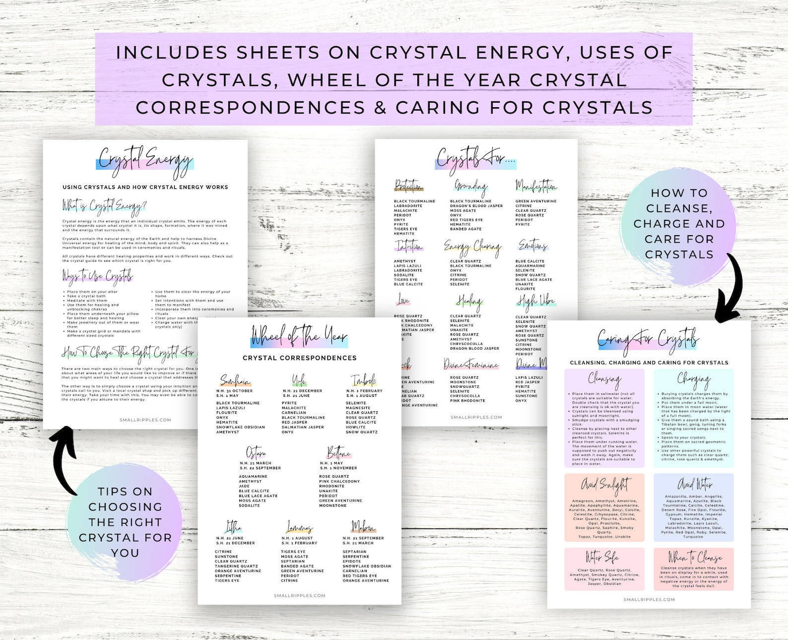 Crystal Meaning Guide // Crystal Printable // Crystal Cheat Sheet ...