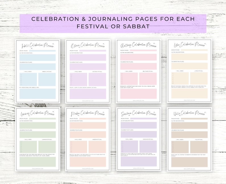 Wheel of the Year Printable Bundle // Sabbat Grimoire Pages // Tarot ...