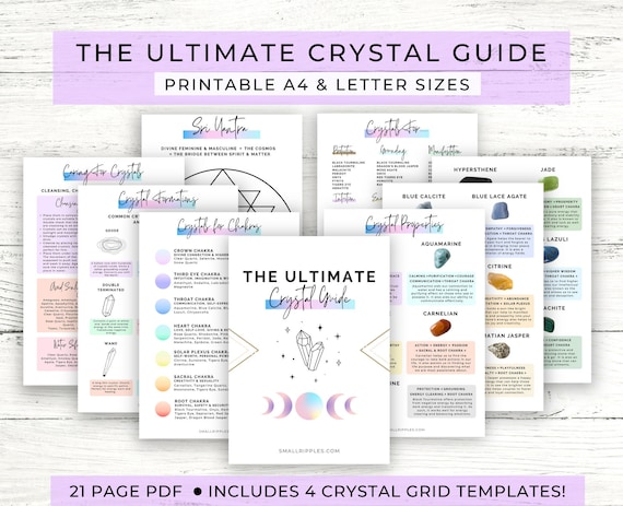 Crystal Meaning Guide // Crystal Printable // Crystal Cheat - Etsy