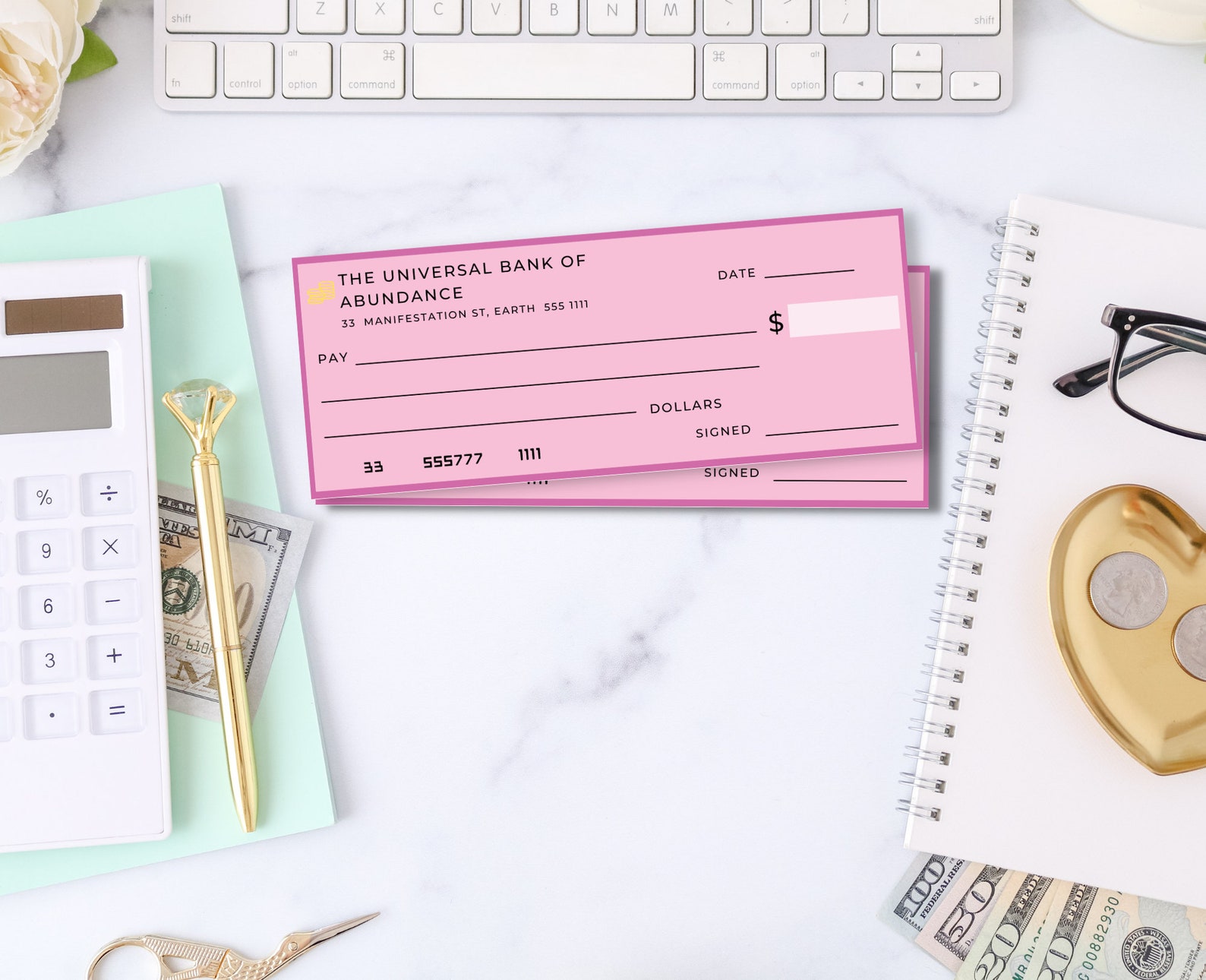 Printable Cheques // Printable Checks // Manifestation Cheques // Law ...