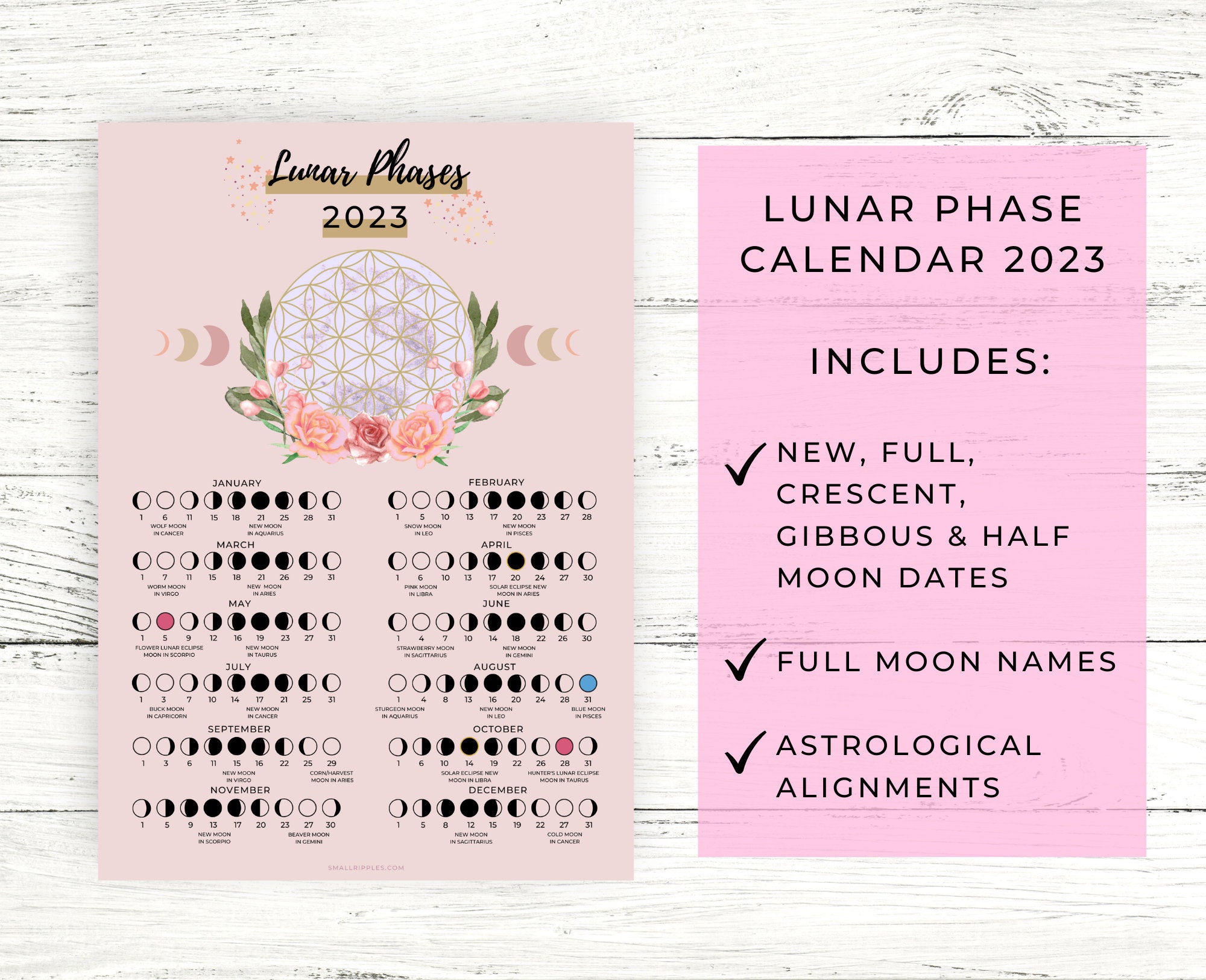 Moon Phase Printable Guide Sheets // Moon Phase Meaning Poster - Etsy