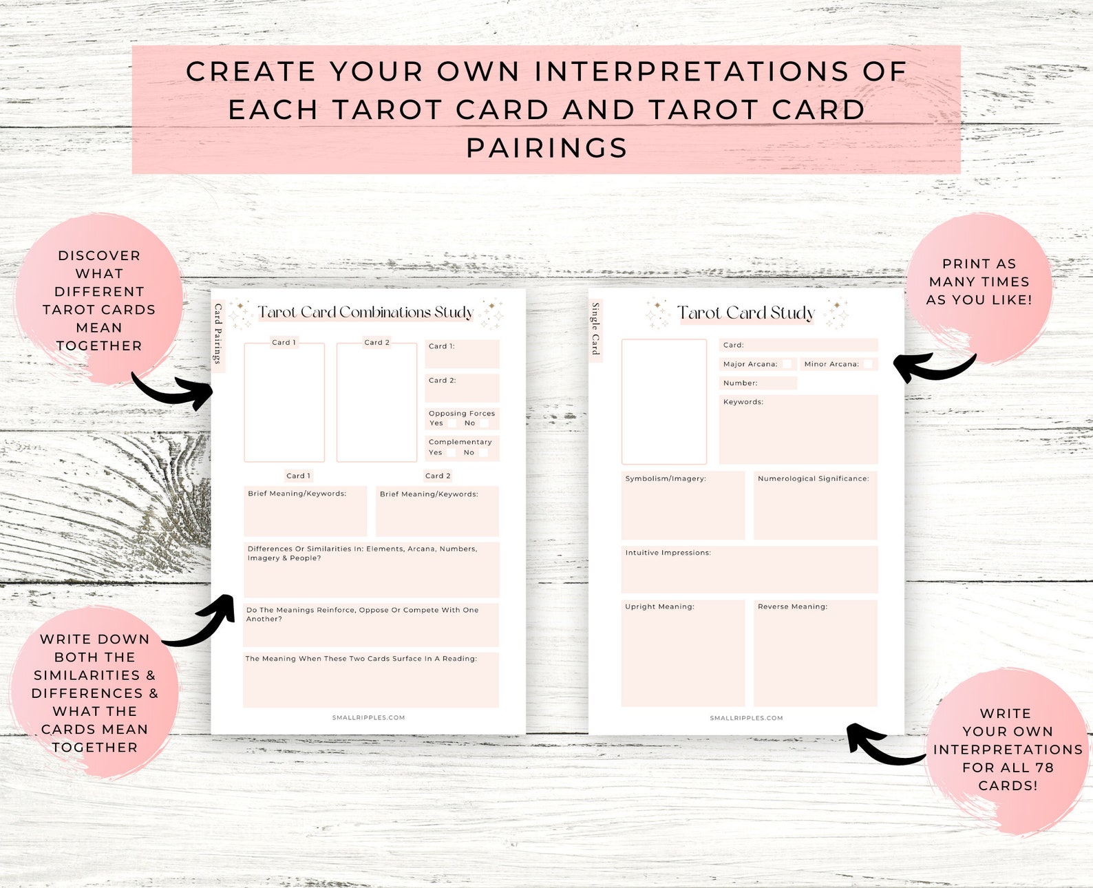 Tarot Meanings Guide Printable // Tarot Cheat Sheet Printable // Tarot ...