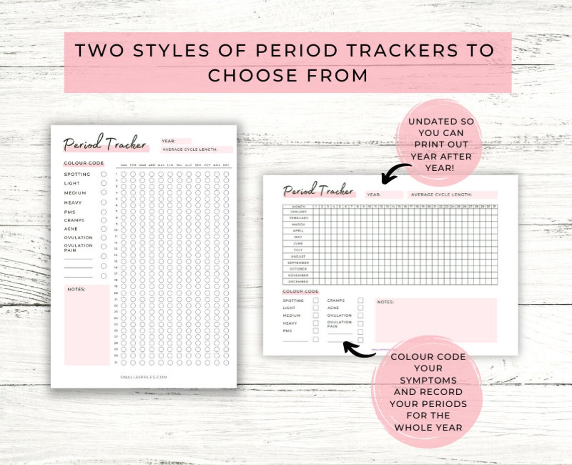 Period Tracker Printable // Period Tracker Planner Inserts // Period ...