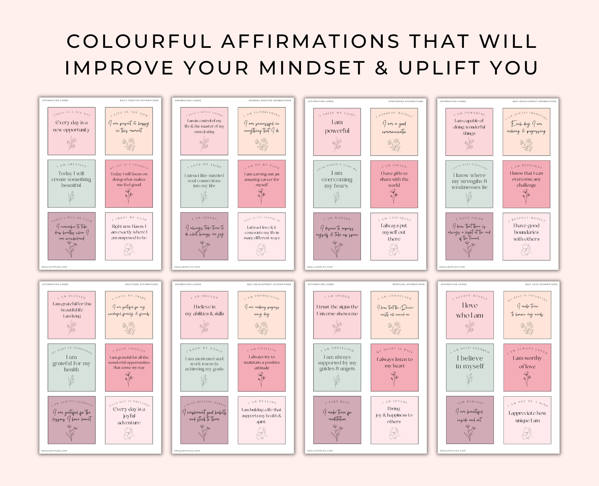 Affirmation Cards Printable // Positive Affirmation Cards for Women ...