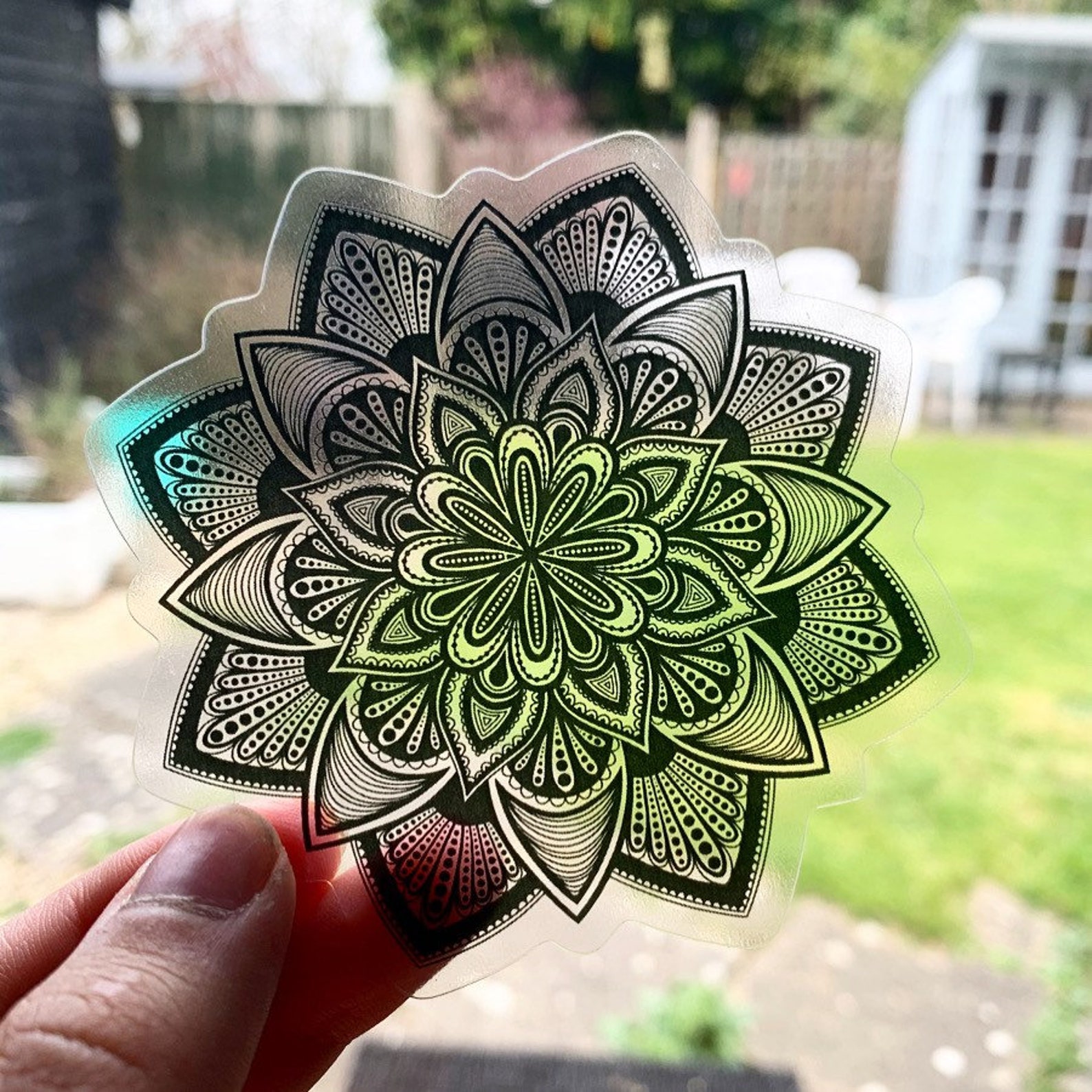Clear Vinyl Mandala Design Sticker aprox. 8cm X 8cm - Etsy UK