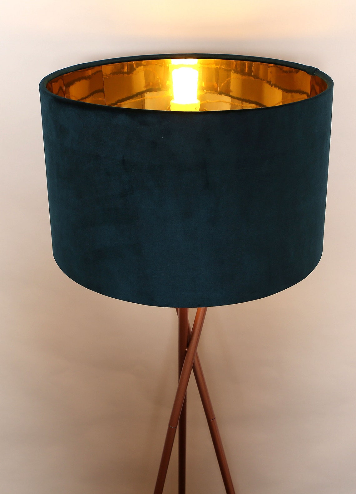 Handmade Teal Lampshade, Velvet, Gold, Bespoke; Modern, Contemporary - Etsy