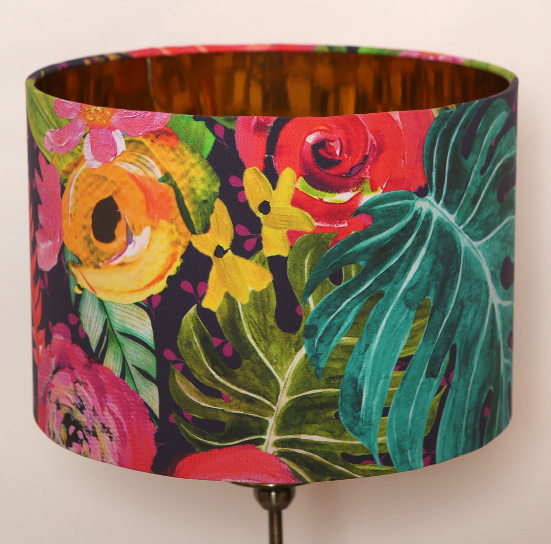 Handmade Lampshade, Vibrant, Colourful, Floral, Tropical, Jungle ...