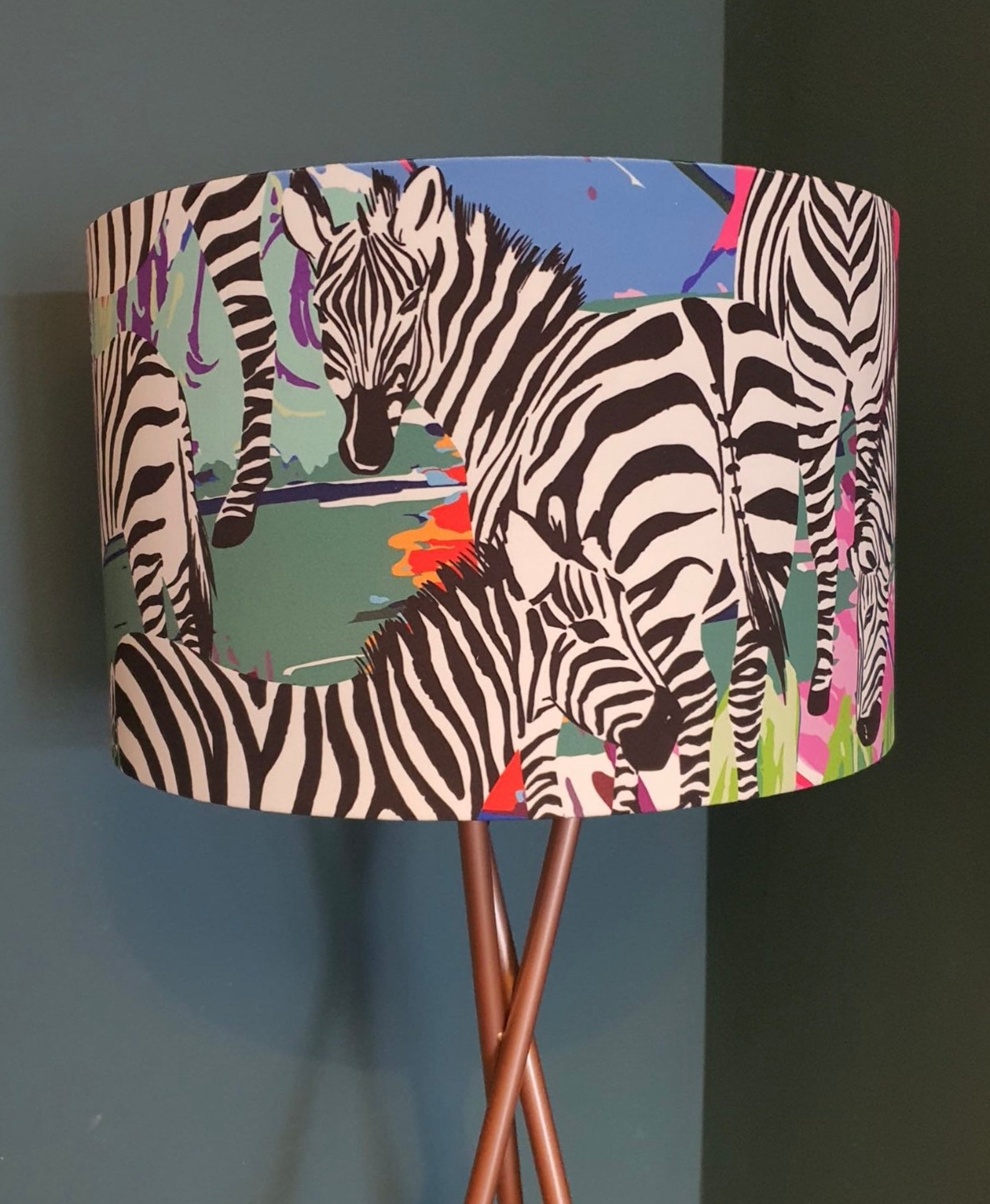 Zebra Lampshade Handmade Bespoke Ceiling Pendant Home Gift - Etsy