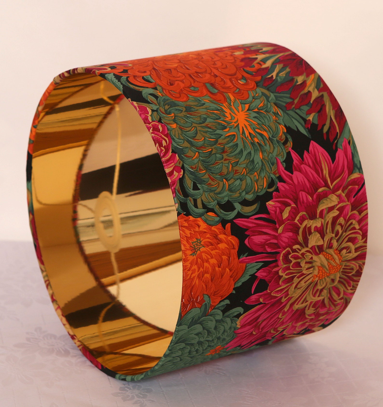 BEST SELLER Handmade Lampshade Chrysanthemum Floral Red - Etsy UK