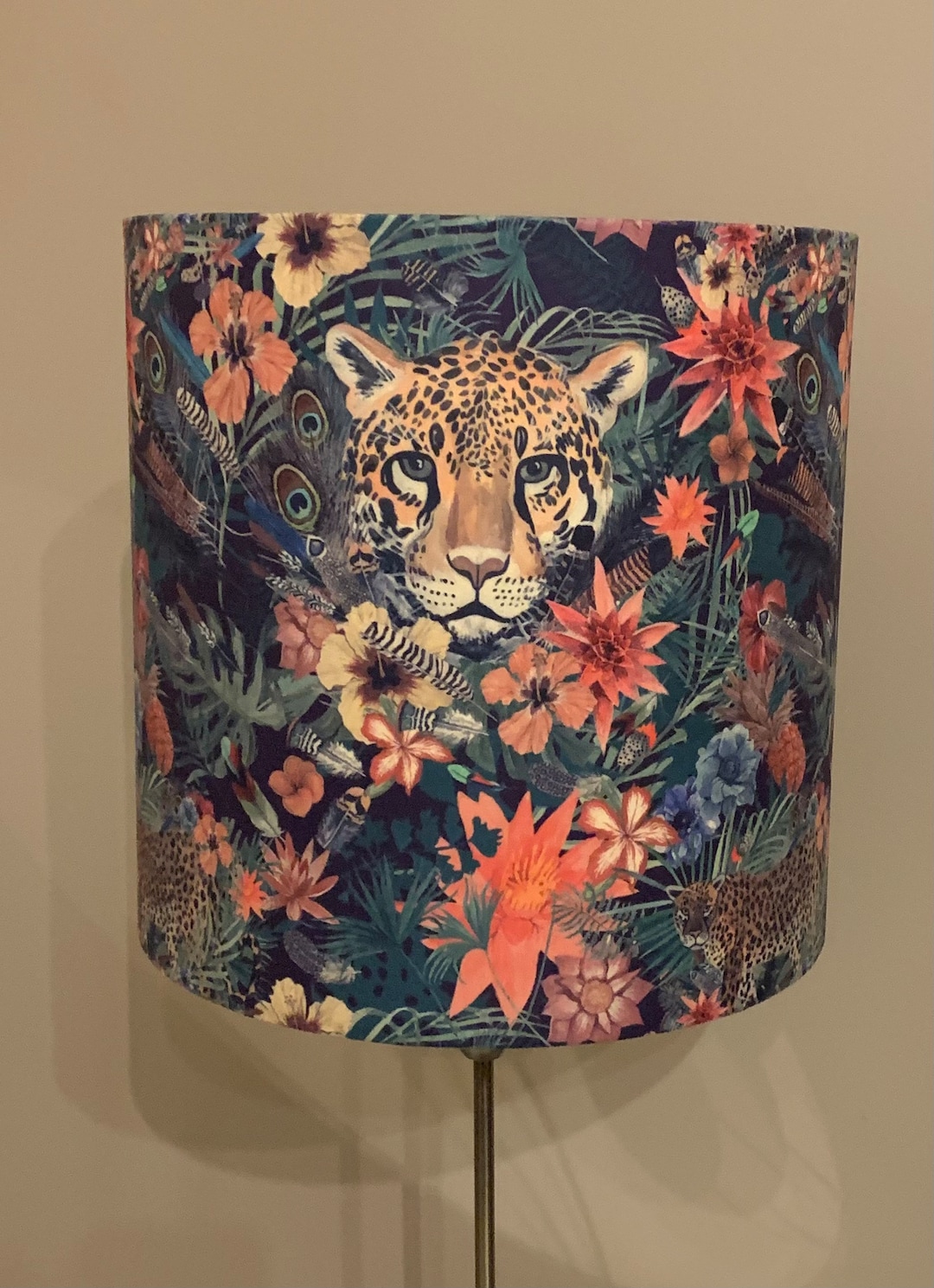 Beautiful Tiger Print Jungle Themed Floral Handmade Lampshade - Etsy