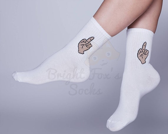 Middle Finger Socks Gift for Her Cute Socks Novelty - Etsy