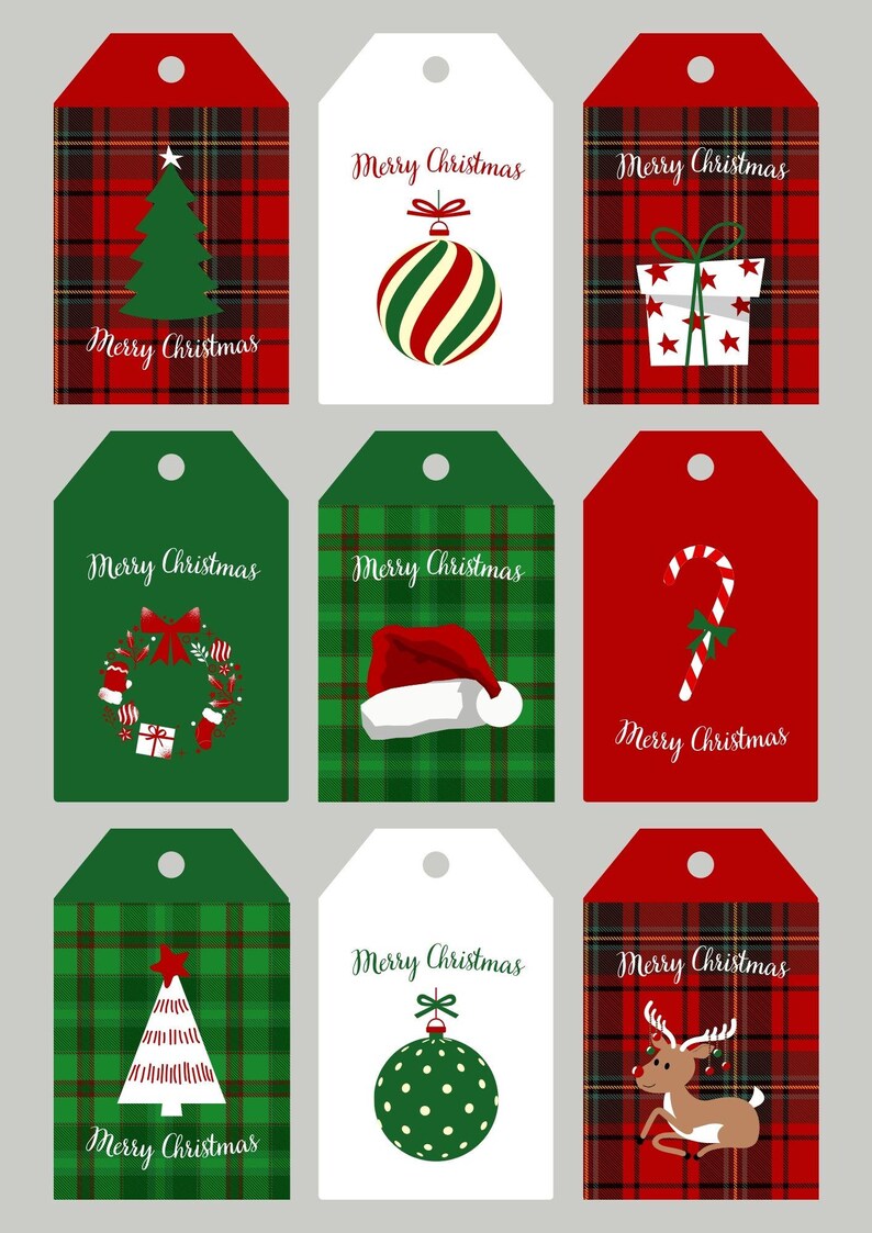 Plaid Christmas Gift Tags - Etsy