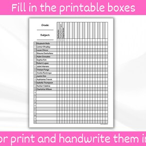 Editable Teacher Gradebook Printable. Teacher Planner. Grade Tracker ...