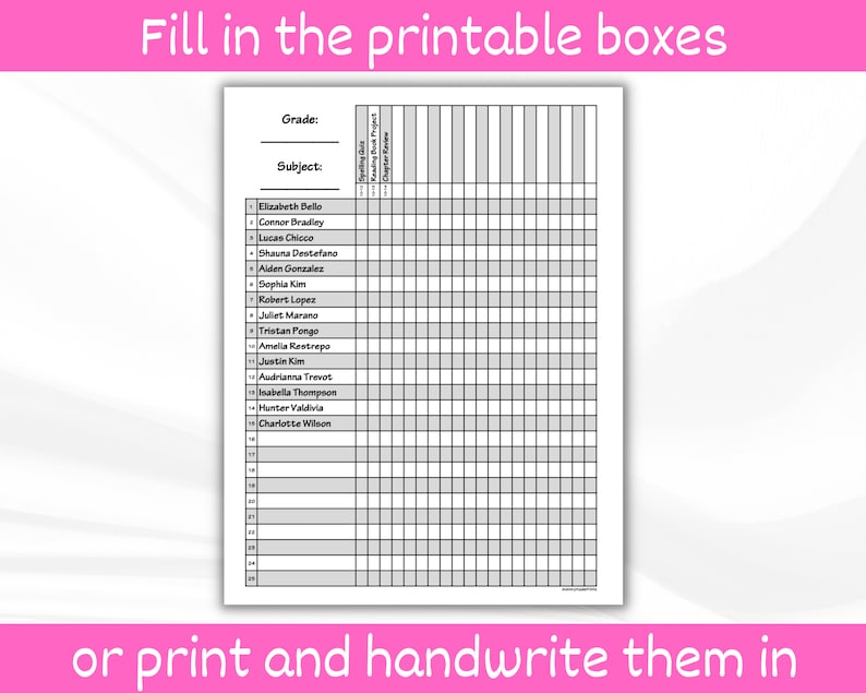 Editable Teacher Gradebook Printable. Teacher Planner. Grade - Etsy