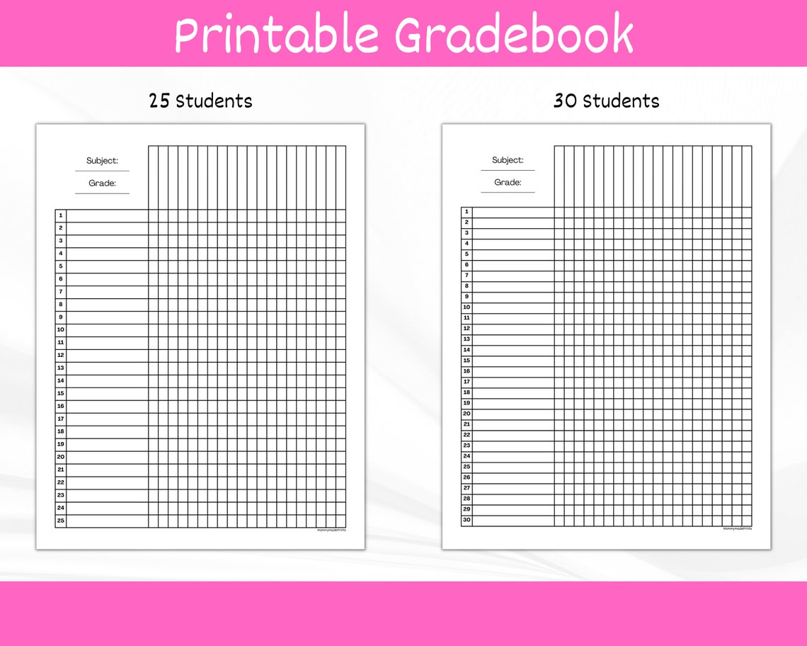 Teacher Gradebook Pastel Printable. Teacher Planner. Grade Tracker ...