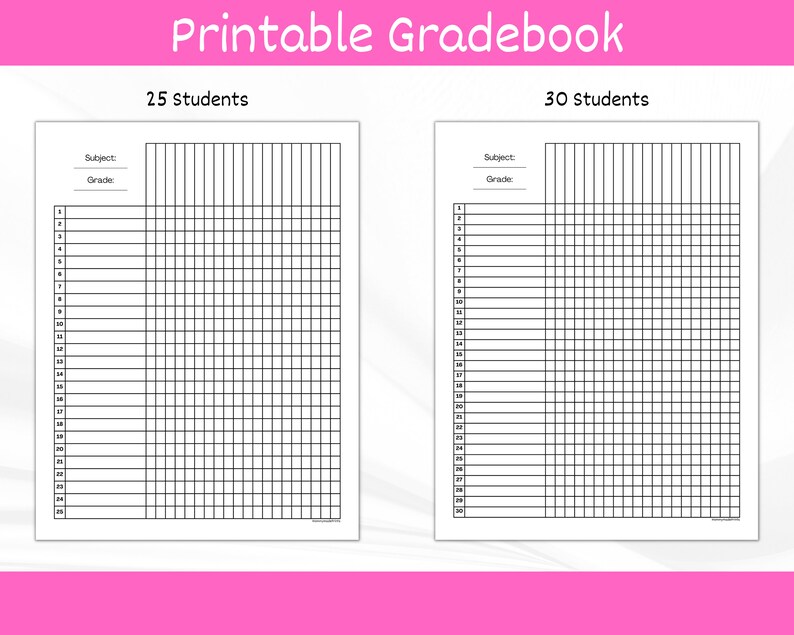 Teacher Gradebook Pastel Printable. Teacher Planner. Grade Tracker ...