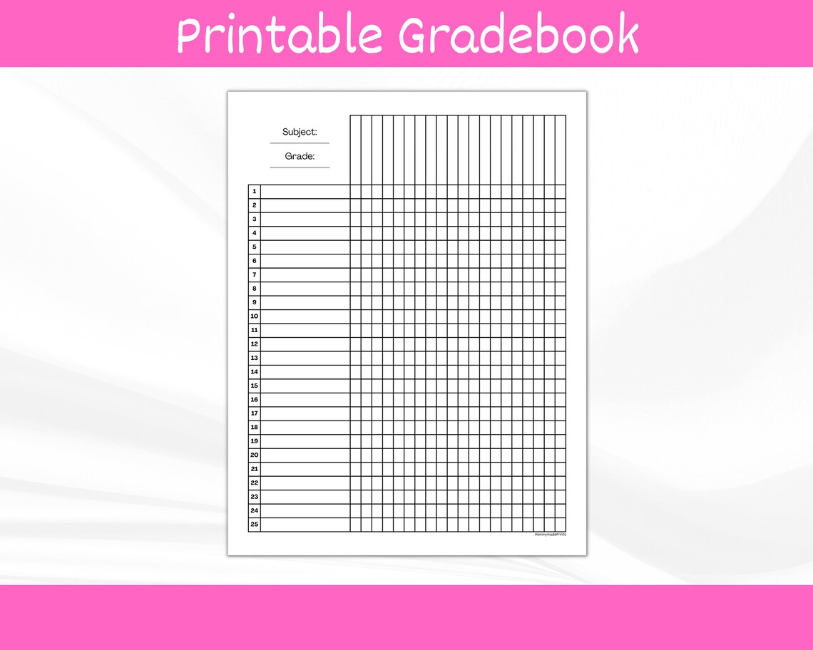 Teacher Gradebook Printable. Teacher Planner. Grade Tracker. Student ...
