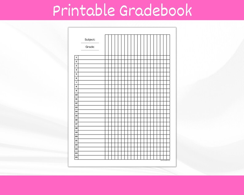 Teacher Gradebook Printable. Teacher Planner. Grade Tracker. Student ...